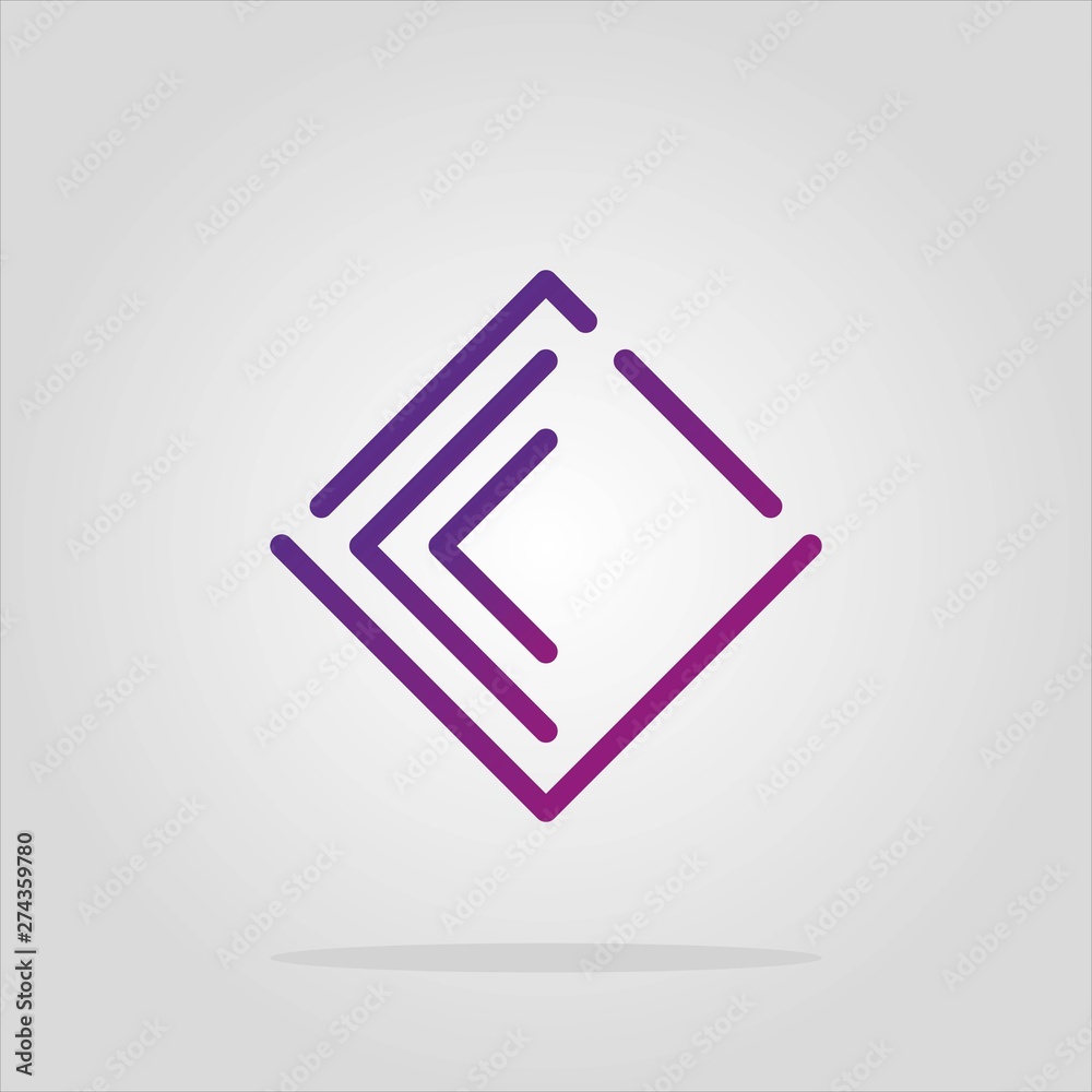 Vector abstract romb logo elements collection. Material design, flat ...
