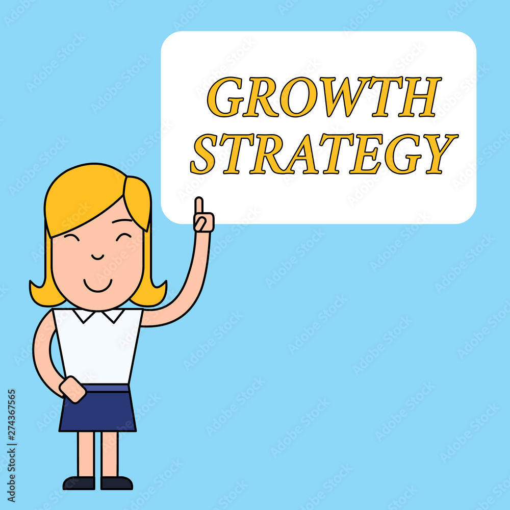Writing note showing Growth Strategy. Business concept for Strategy ...