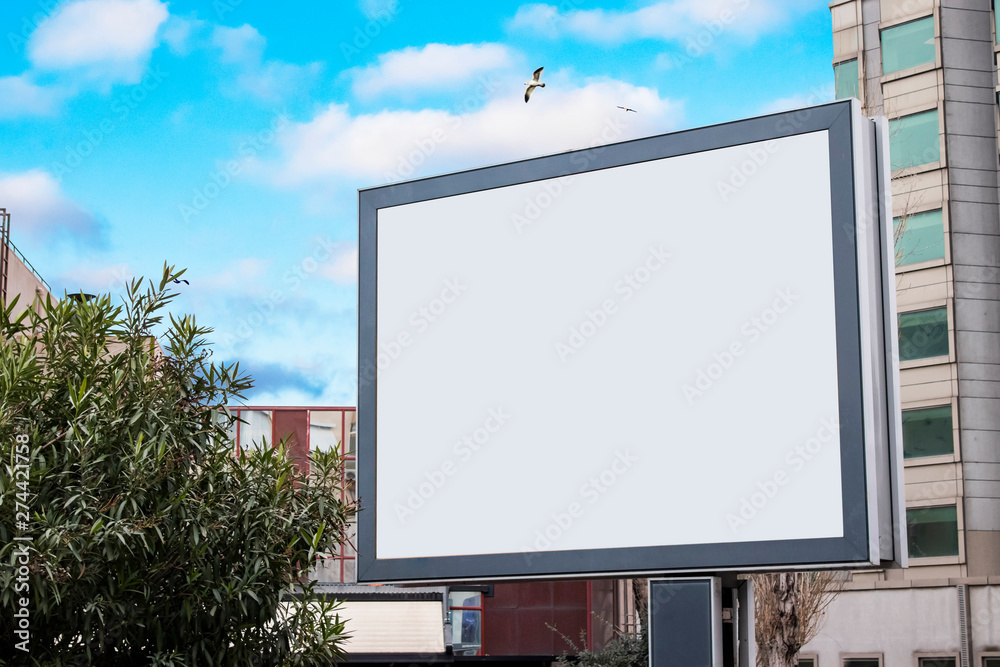 billboard blank mockup and template empty frame for logo or text on ...