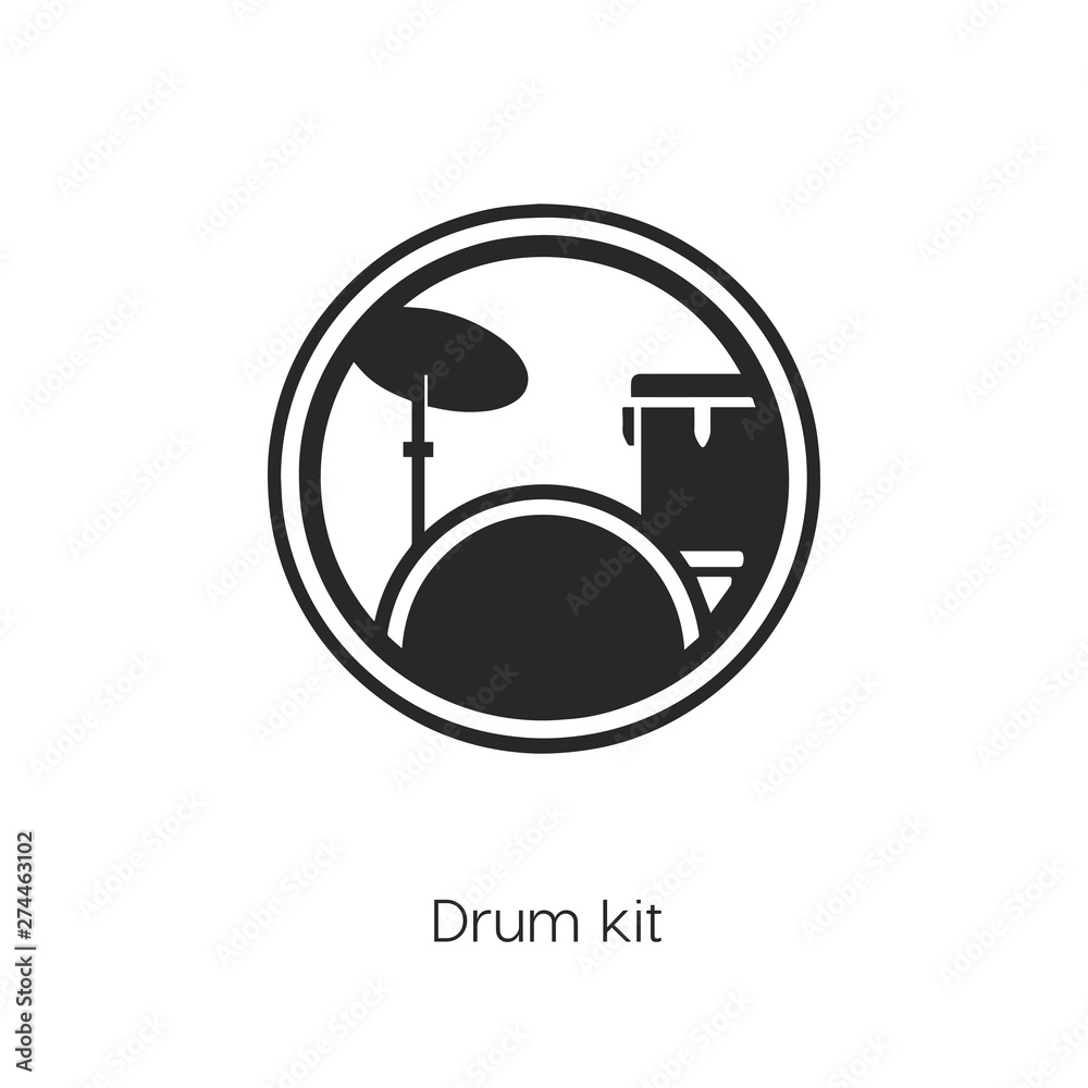 drum set icon. drum set vector symbol. Linear style sign for mobile ...