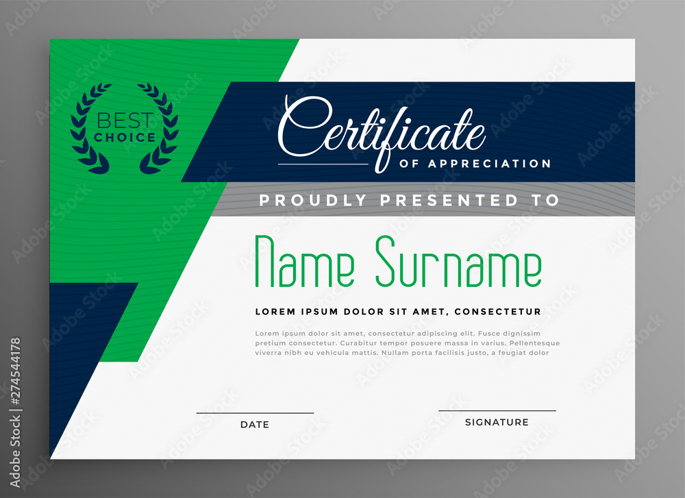 certificate template with modern geometric shapes Stock Vector | Adobe ...