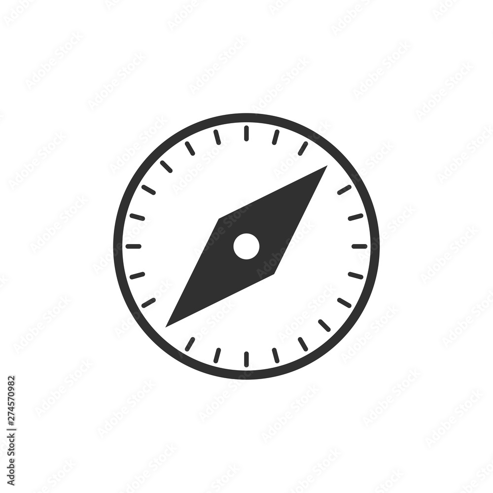 Compass icon template black color editable. Compass symbol Flat vector ...