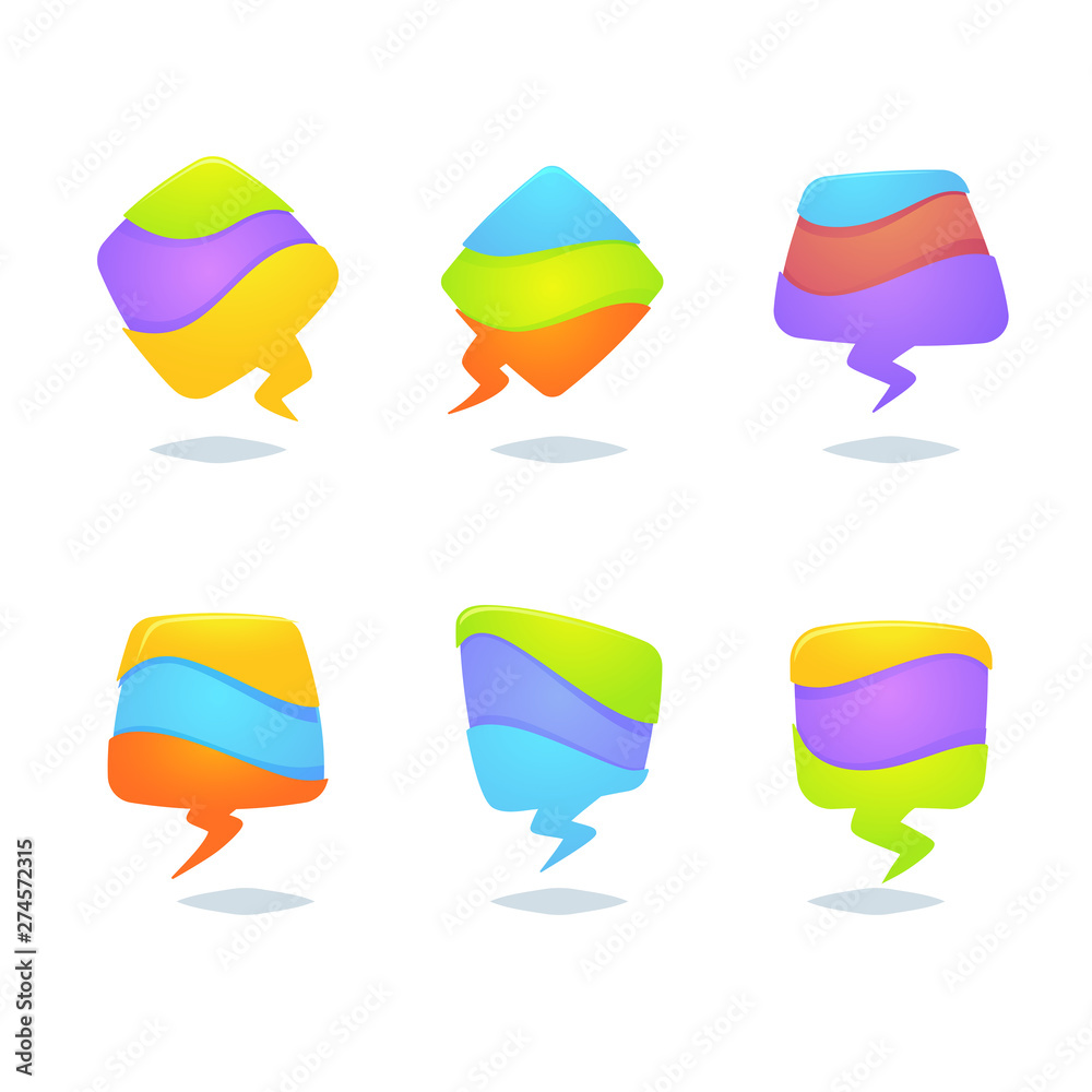 vector collection bright, colorful speech bubbles shapes for your logo ...