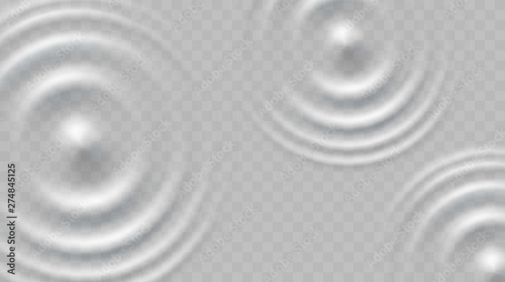 เวกเตอร์ Stock Ripple, splash waves surface from rain drops isolated on transparent background ...