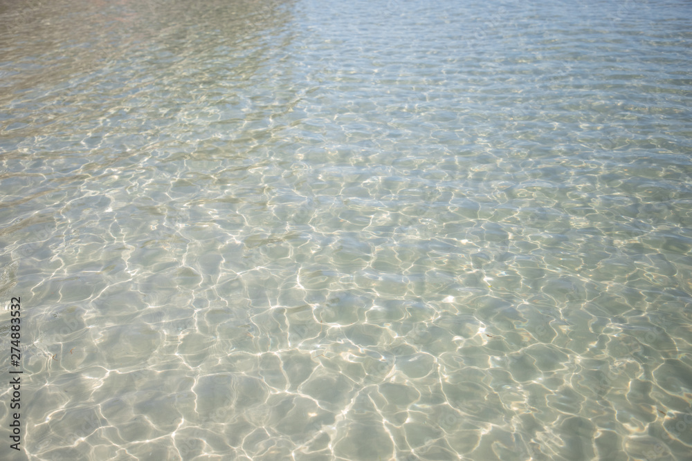 clear ripple sea and wave on white sand at Huahin Beach in summer time ...