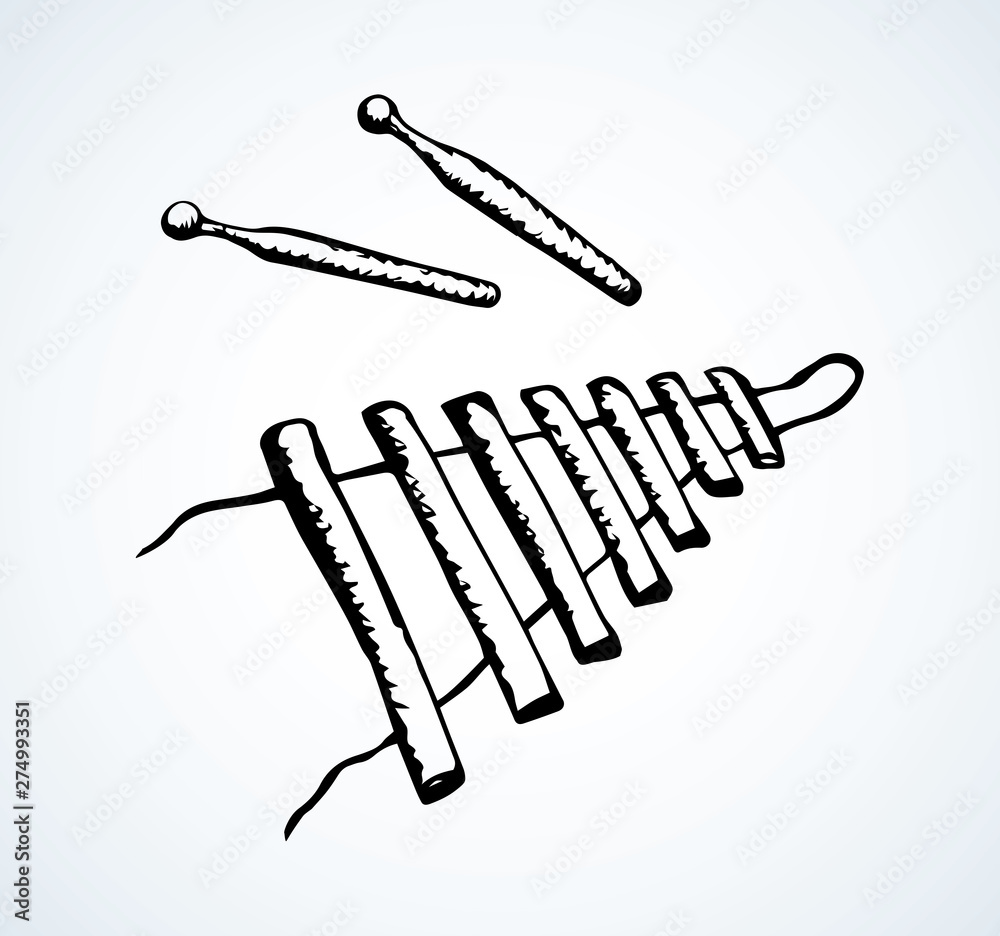 Xylophone. Vector drawing Stock Vector | Adobe Stock