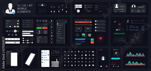 Universal interface UI UX KIT for designing responsive websites, mobile ...