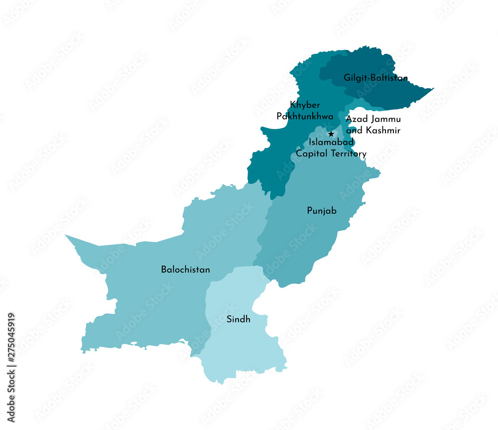 Vector isolated illustration of simplified administrative map of ...