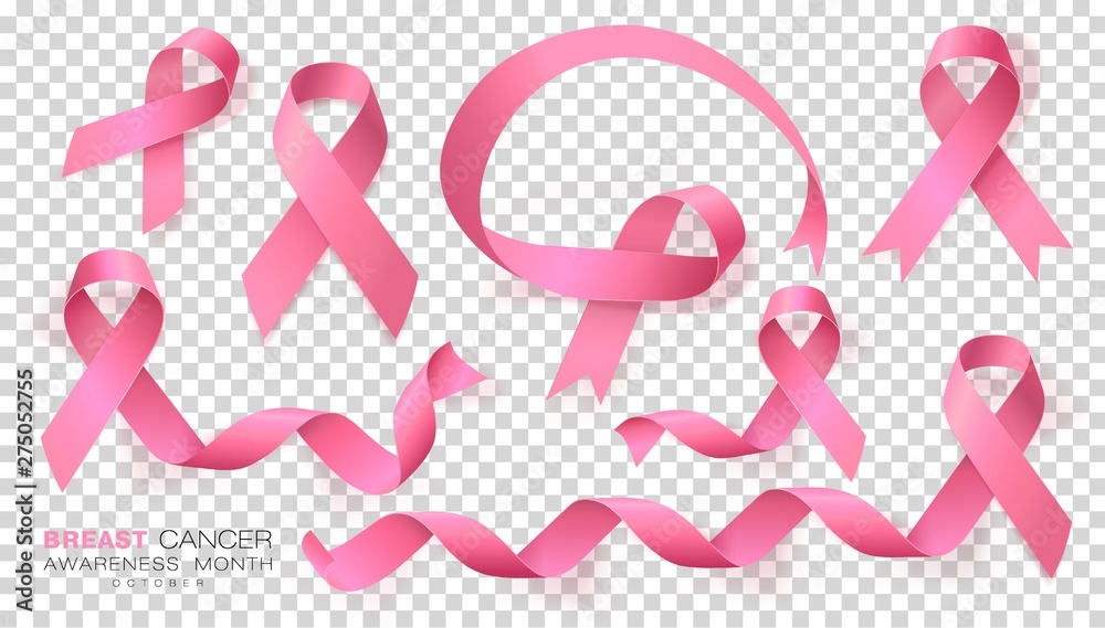 Breast Cancer Awareness Month. Pink Color Ribbon Isolated On ...