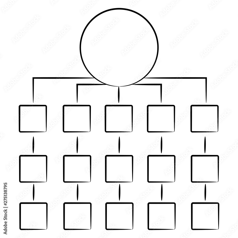 hand drawn diagram and organization chart template Stock Vector | Adobe ...
