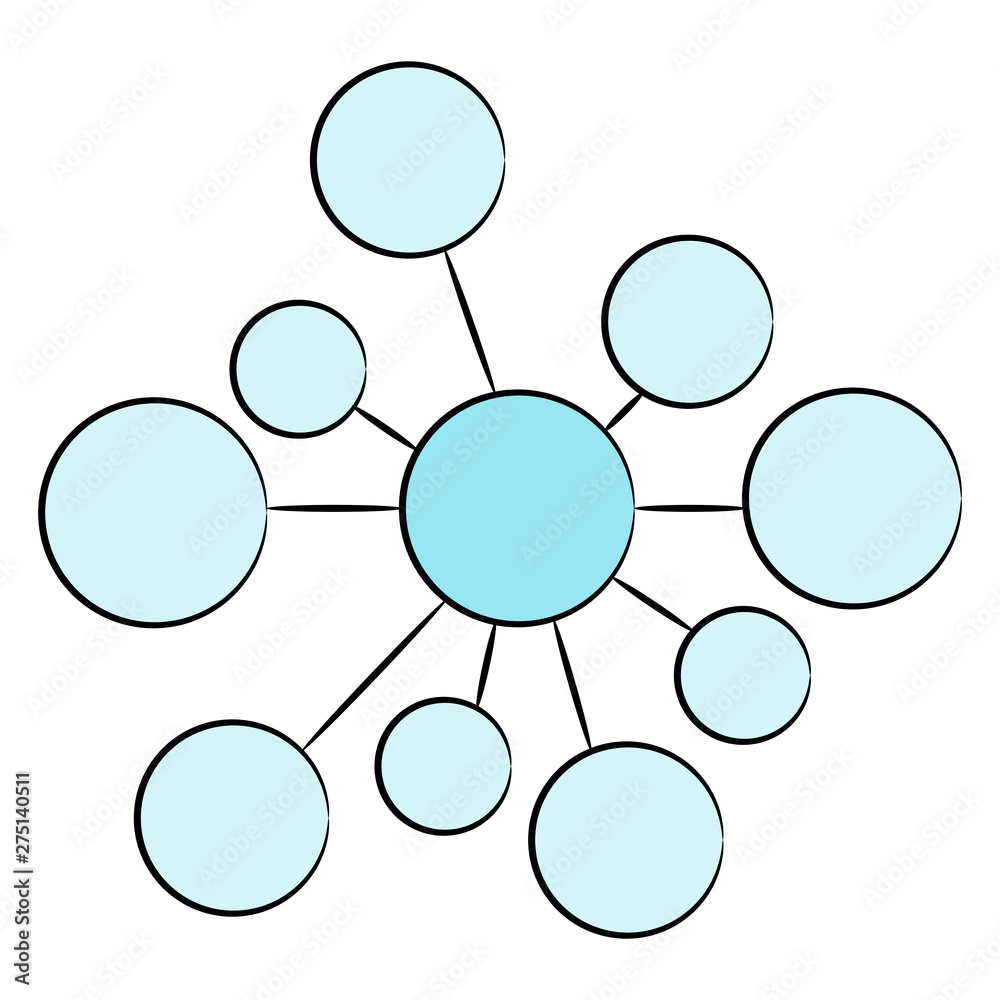 blue process diagram and hierarchy chart for presentation template ...