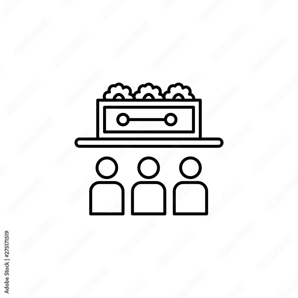 funeral ceremony, death outline icon. detailed set of death ...