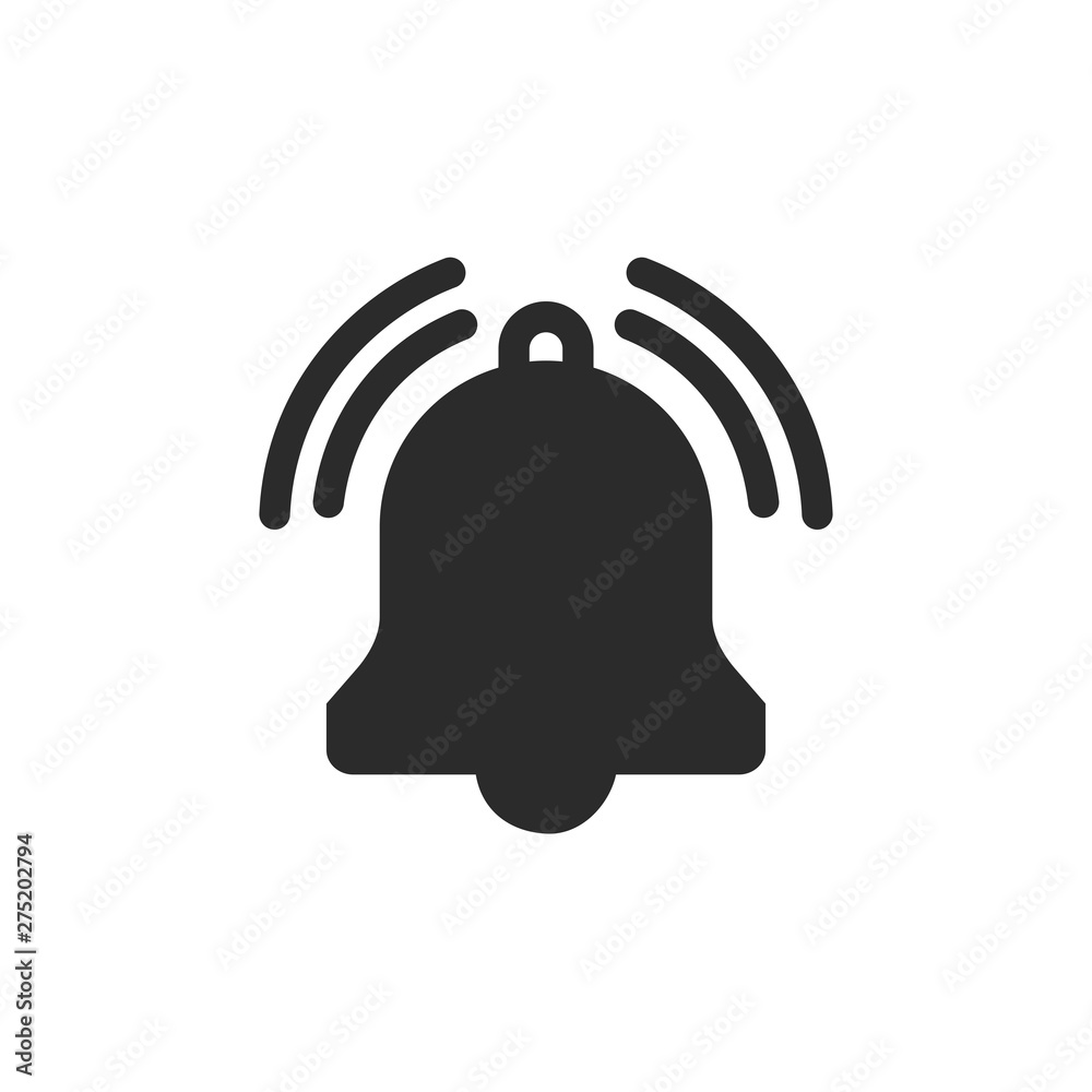Message notification bell icon template black color editable ...
