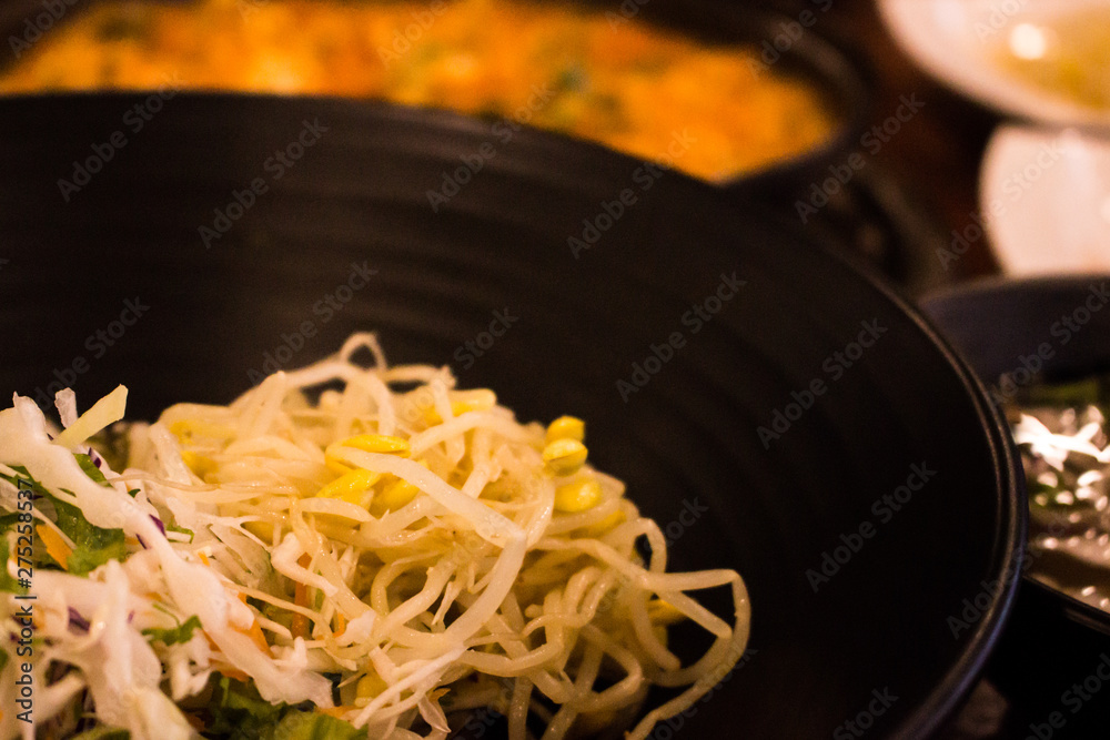 Photo Stock The image of Namul (bean sprouts and shredded cabbage) and ...