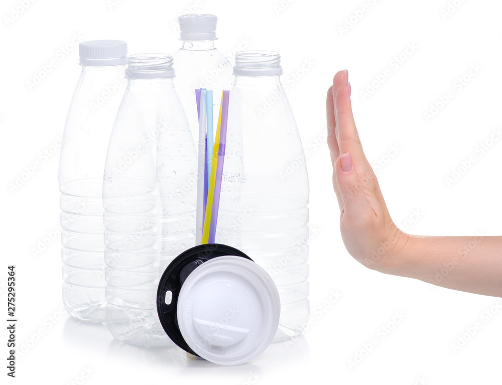 rejection of the use of plastic on white background isolation Stock ...