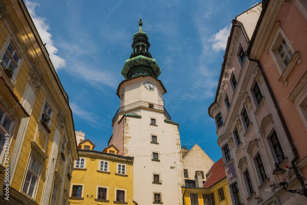 Bratislava, Slovakia: City street daily view of the historical ...