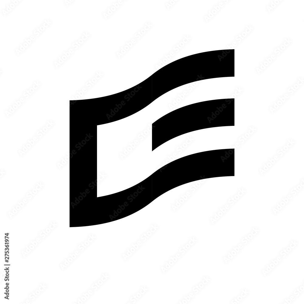 Flag with letter CE logo design vector Stock Vector | Adobe Stock