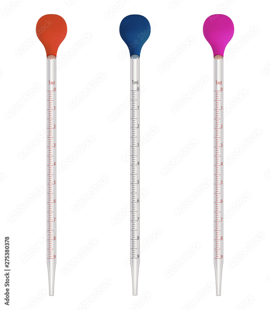 Measured pipettes for chemical and biochemical research. Glass vessel ...