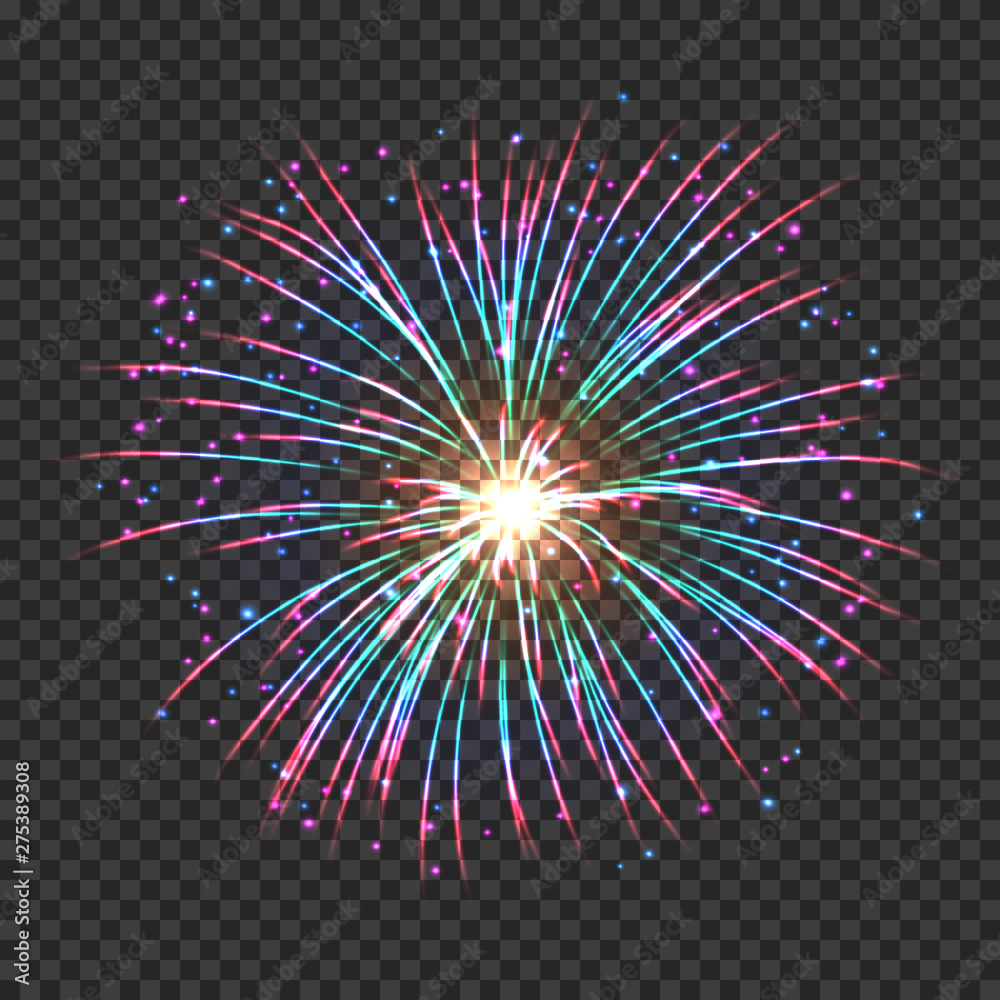 Festive fireworks with pink and blue shining sparks. Colorful ...