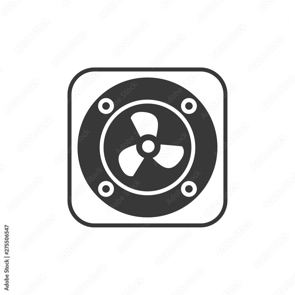 Exhaust fan icon template black color editable. Exhaust fan symbol ...