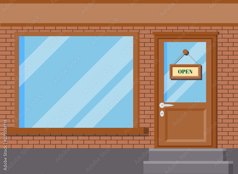 Vector illustration of classic shop boutique building front store with ...