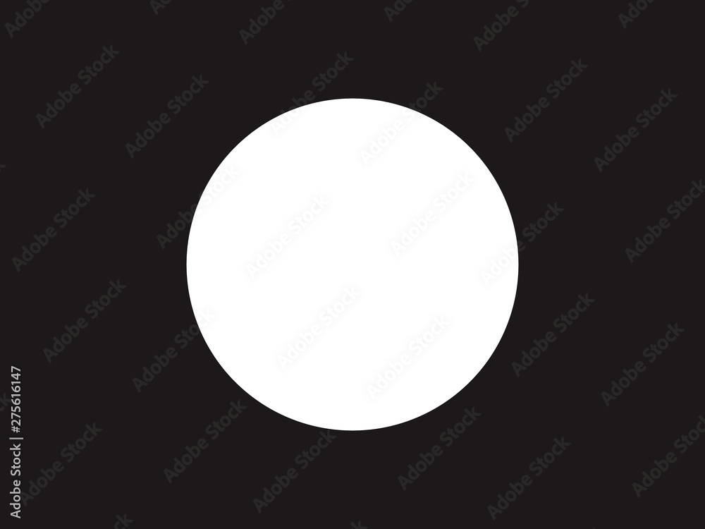 white circle black background