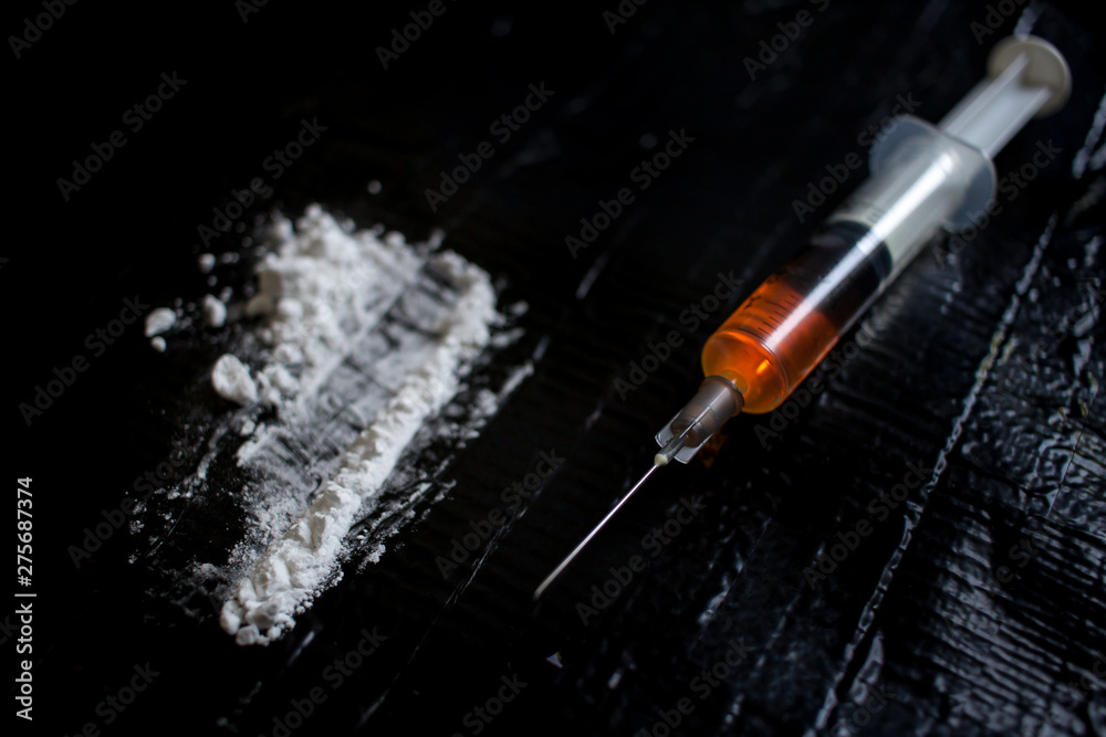 Drug abuse dangerous drugs cocaine heroin heroine addiction concept ...