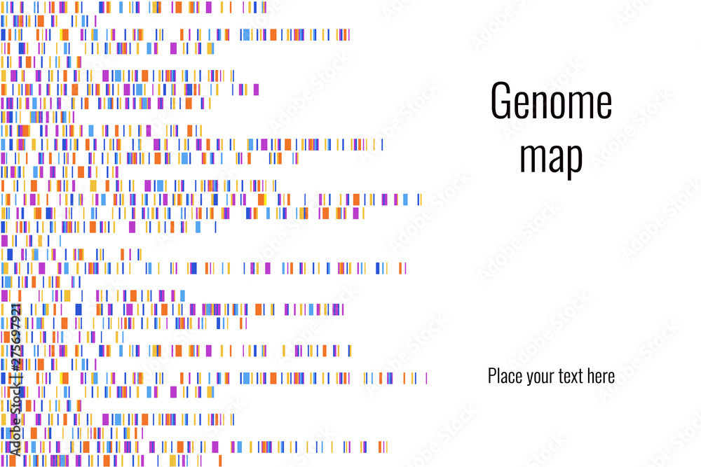 Dna test infographic. Vector illustration. Genome sequence map ...