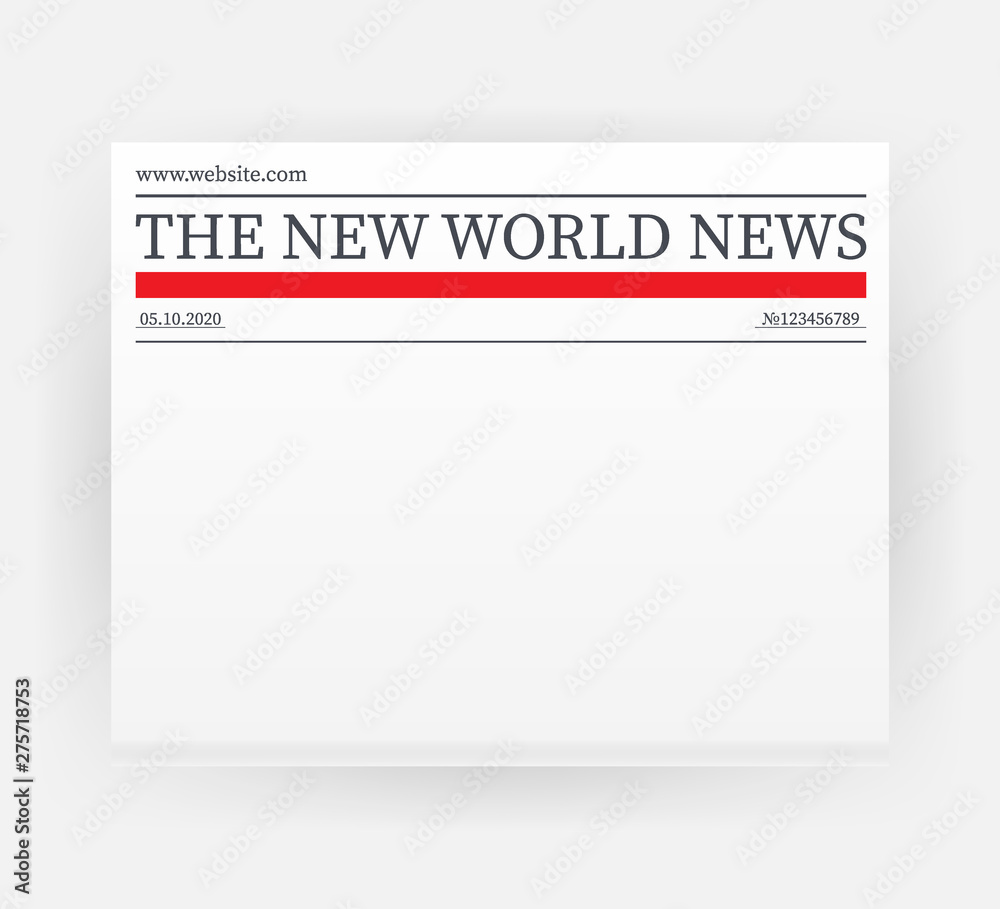 Vector mock up of a blank daily newspaper. Fully editable whole ...