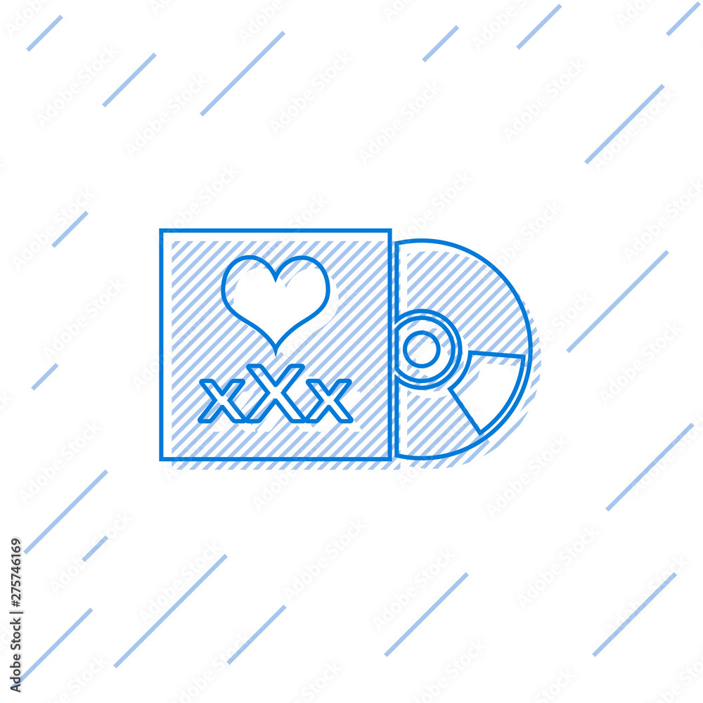 Blue Line Disc With Inscription Xxx Icon Isolated On White Background Age Restriction Symbol
