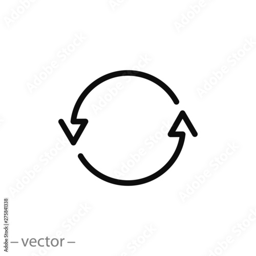 arrows cyclic rotation icon, two arrows recycling recurrence, renewal ...