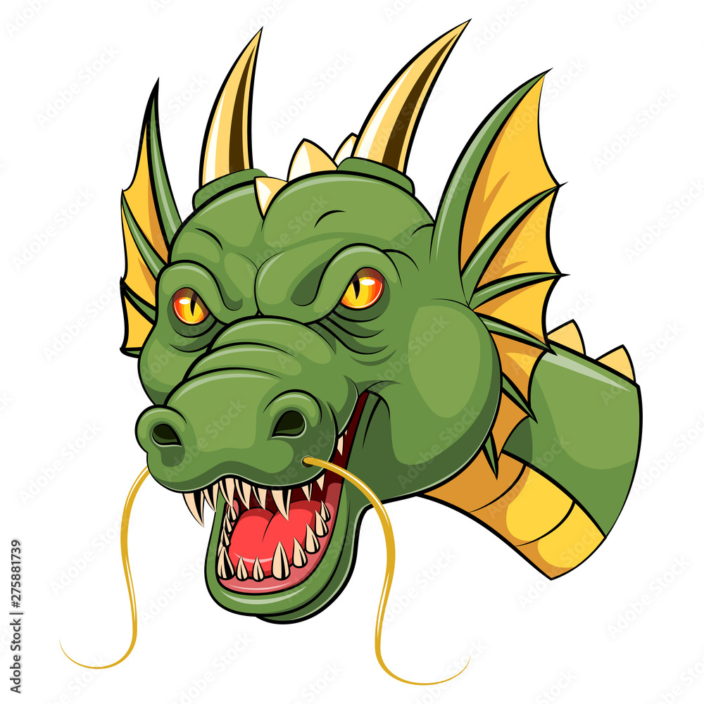 angry dragon head mascot Stock Vector | Adobe Stock