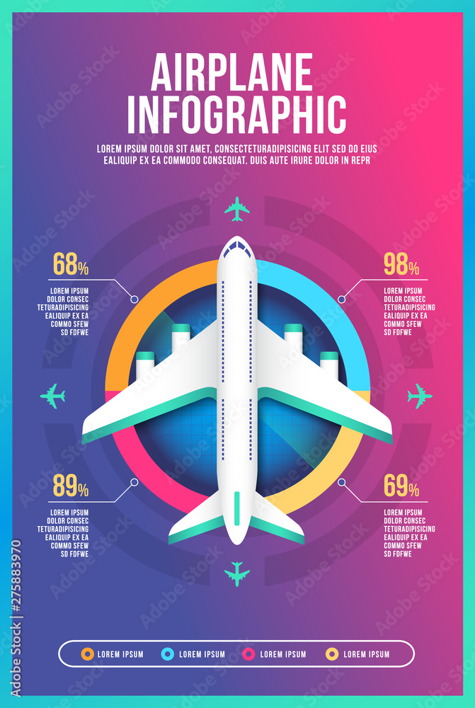 Airplane infographic template layout design vector. Stock Vector ...