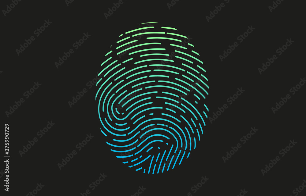 Fingerprint Logo. Colored fingerprint icon identification. Security and ...