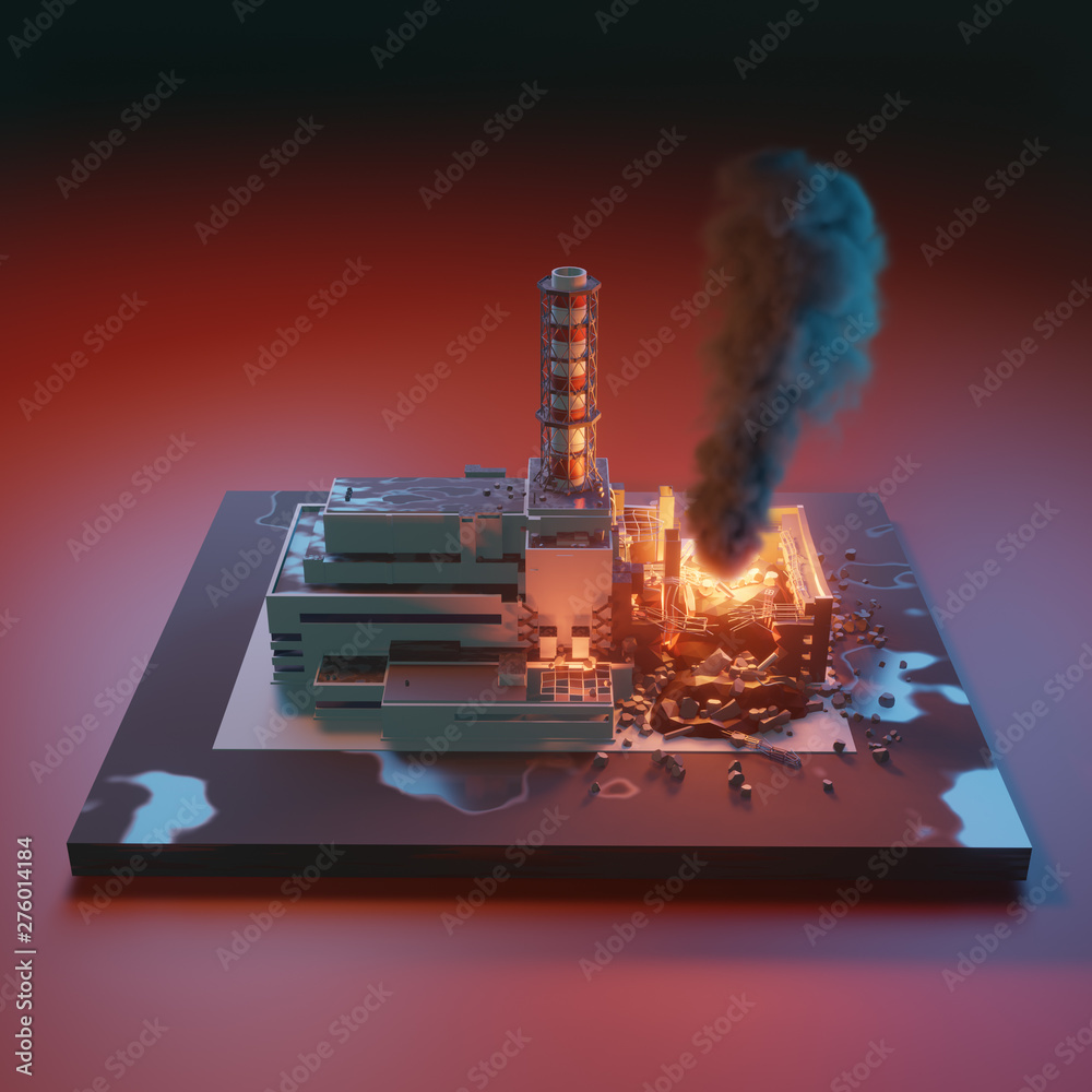 Chernobyl nuclear power plant. Chernobyl disaster catastrophe, nuclear ...
