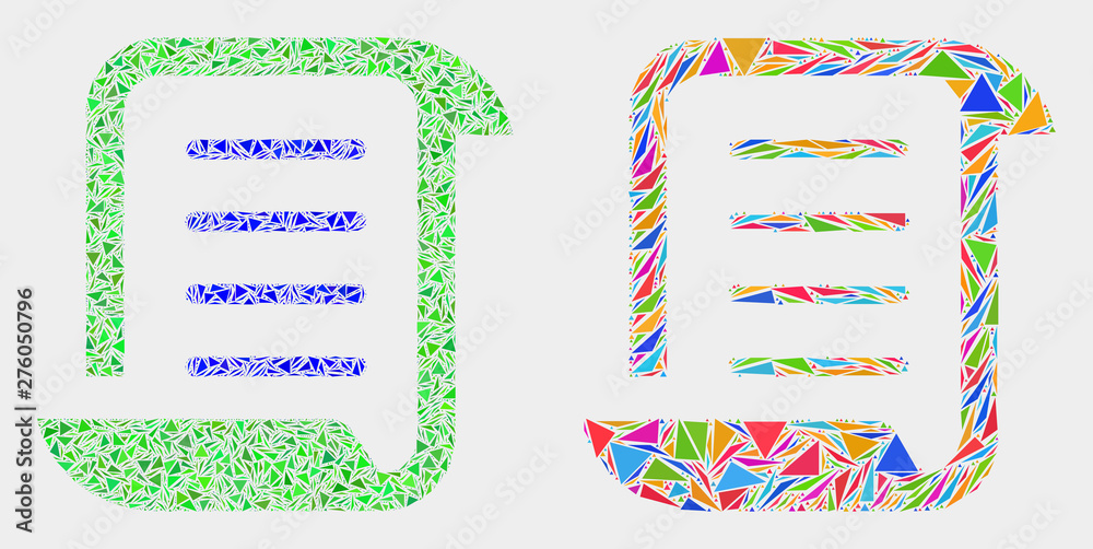 Scroll list collage icon of triangle items which have variable sizes ...