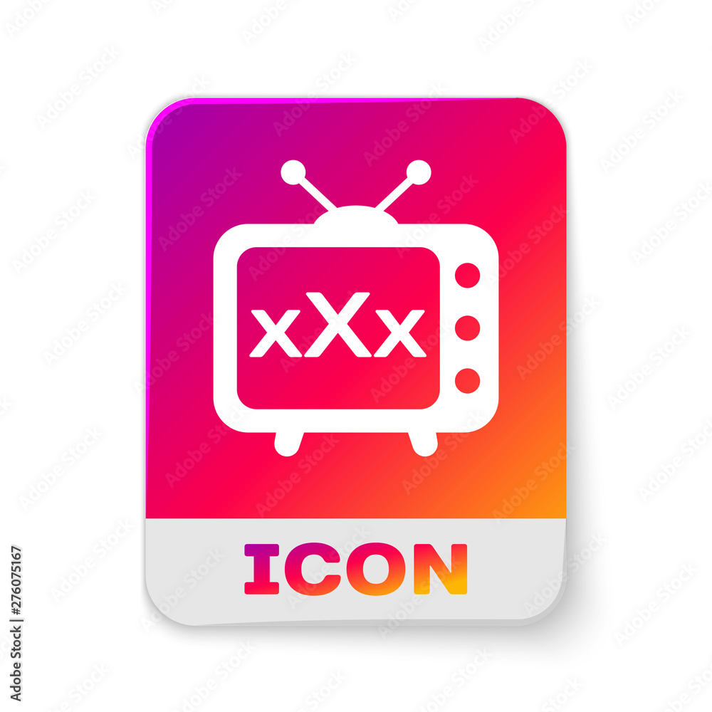 White XXX tv old television icon isolated on white background. Age ...