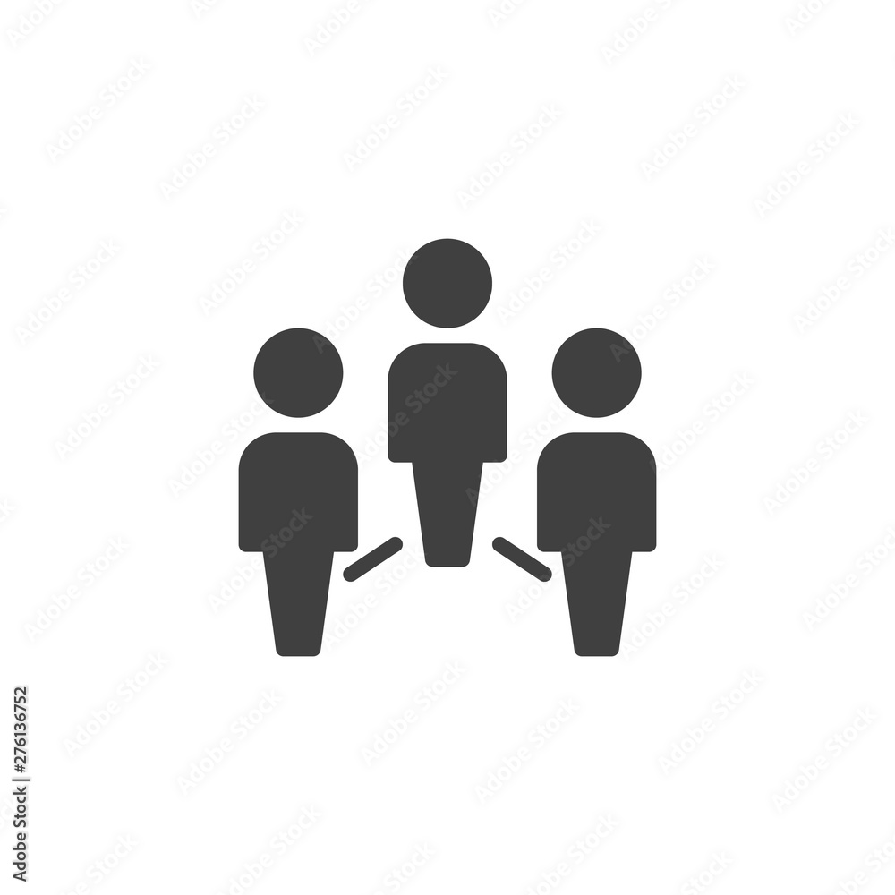 Community vector icon. Crowd of people filled flat sign for mobile ...