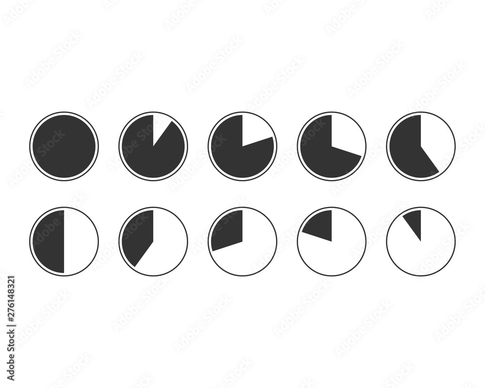 Set pie chart icons. Circle diagram vector. Collection Charts graphs ...