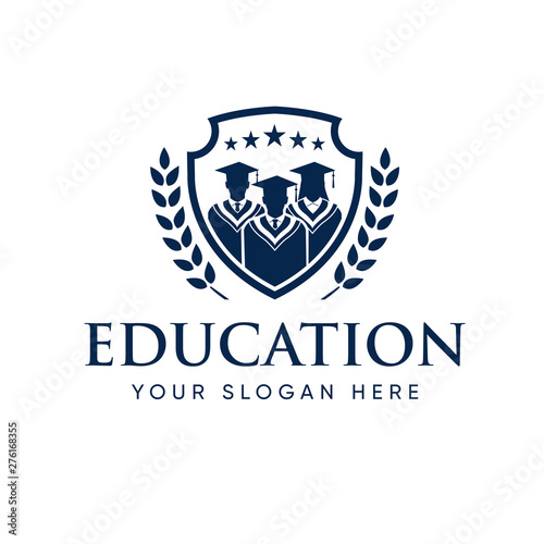 Graduate Student College Logo Template, Education Logo Design Stock ...