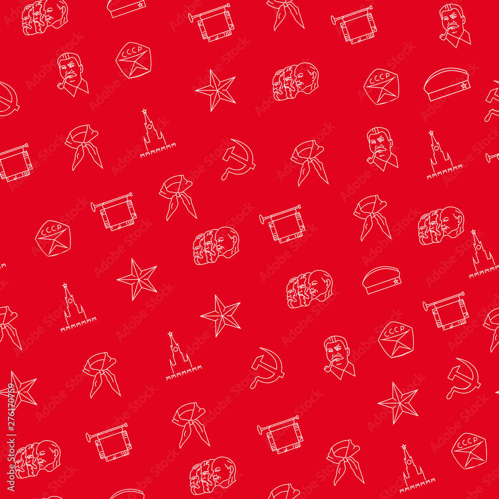 ПечатьSoviet symbols seamless pattern. The Communist background with ...