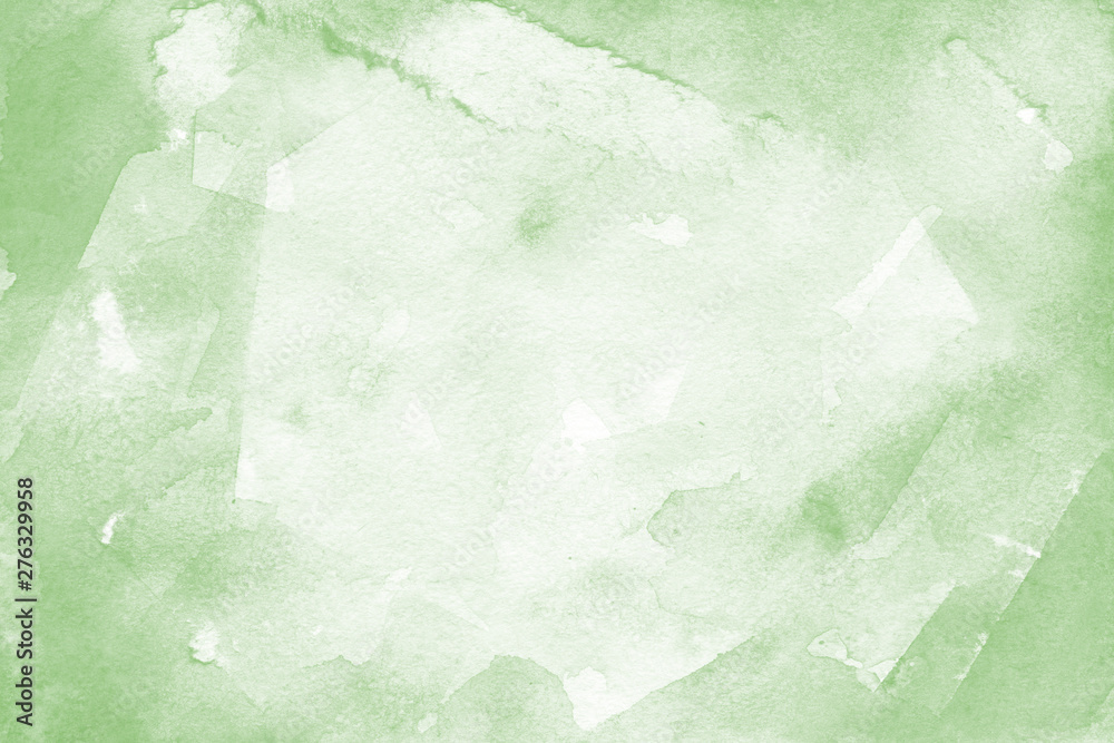 Natural green background with fresh watercolor texture in trendy eco ...
