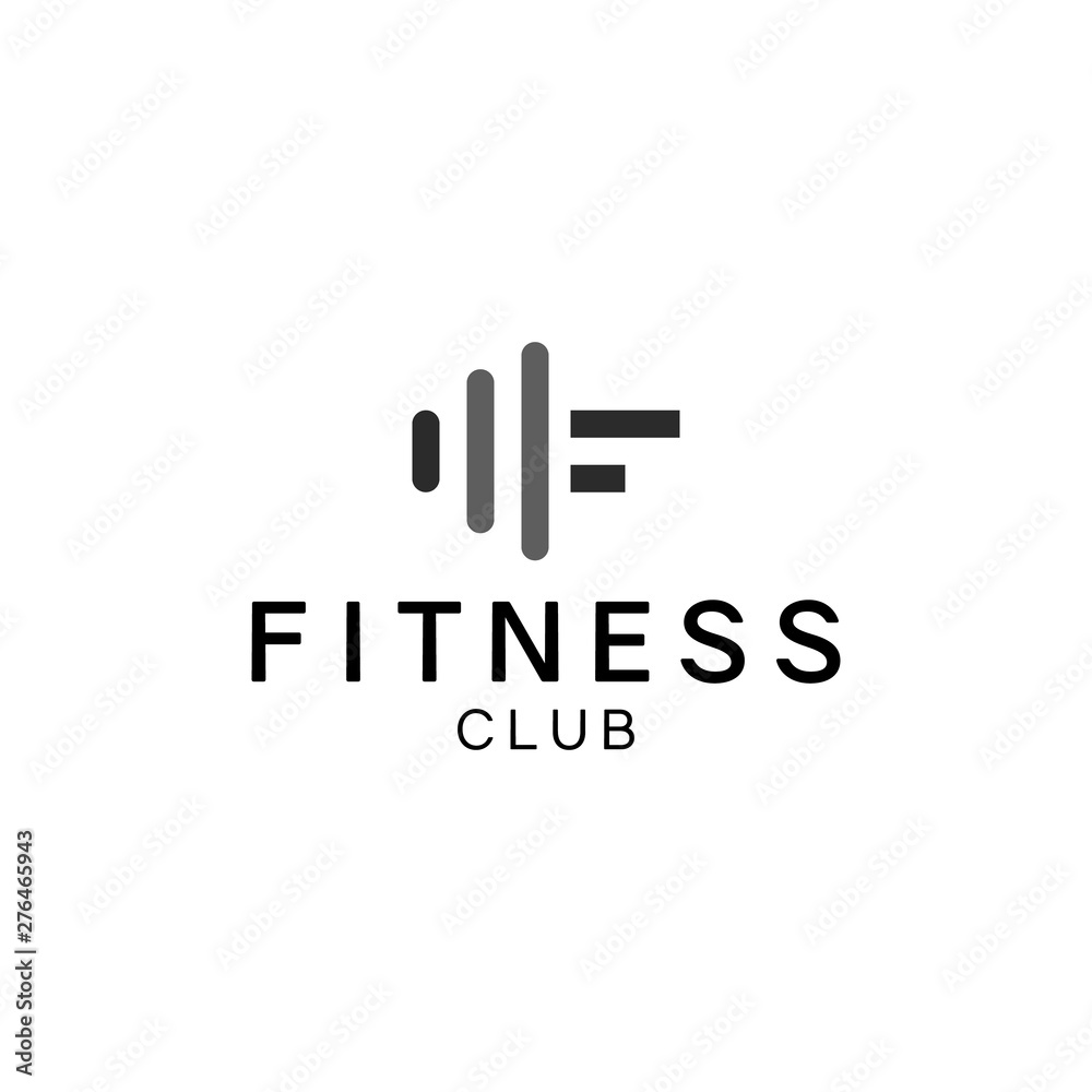 Gym and fitness club logo design template with barbell symbol. Stock ...