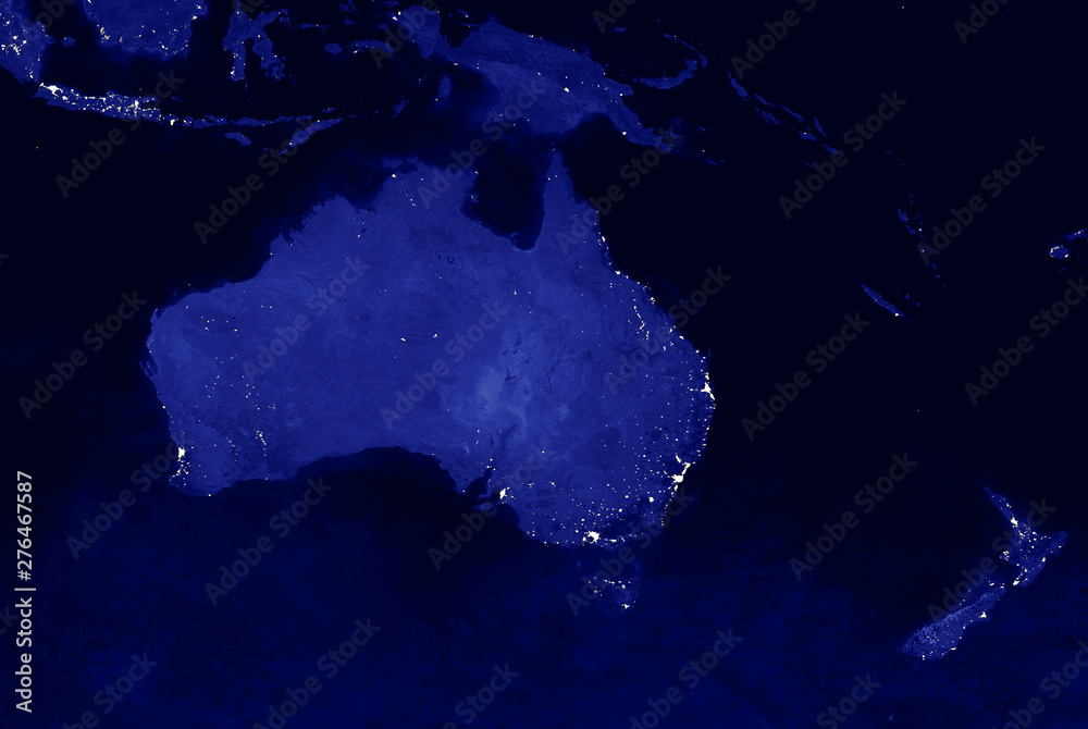 Satellite View At Night Australia Adelaide Australia Street Lights Map