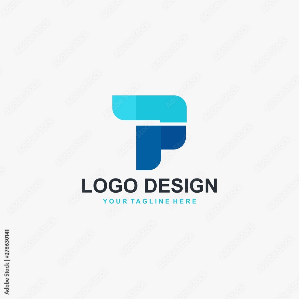 Letter P logo design vector. Monogram type P illustration concept logo ...