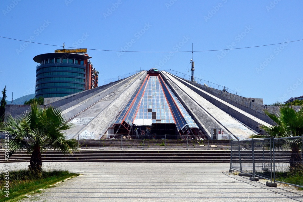 Demolished Pyramid of Tirana (Albanian: Piramida). Structure and former ...