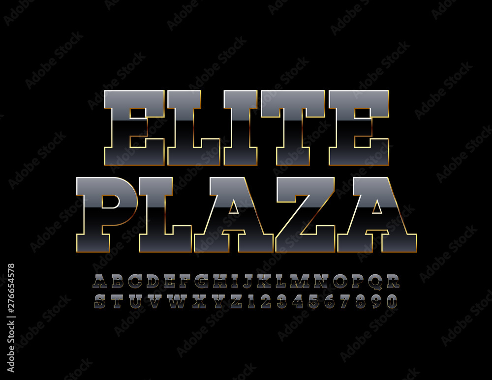 Vector premium card Elite Plaza. Black and Golden elegant Font. Luxury ...
