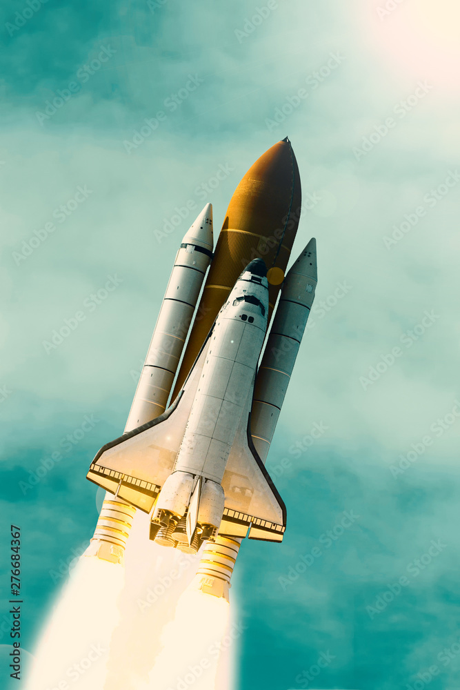 Rocket. Rocket tail. Rocket trace. The elements of this image furnished ...