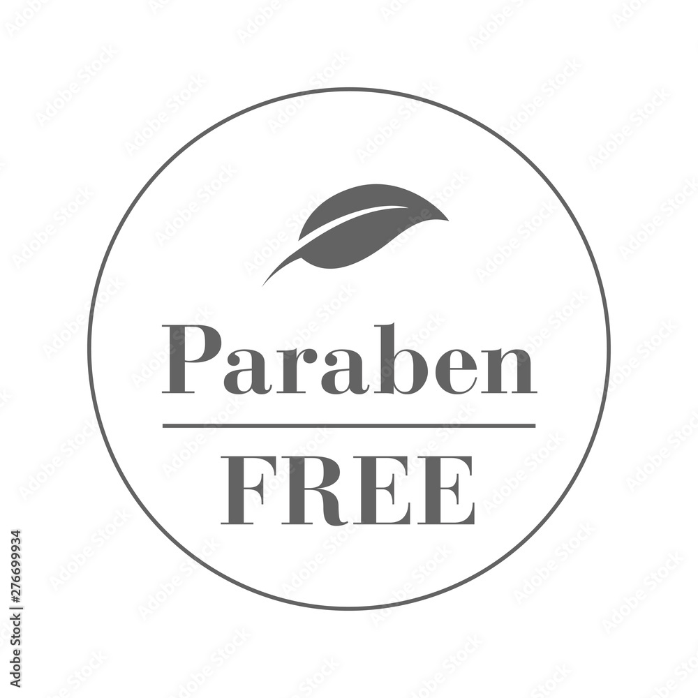 Paraben free icon cosmetic vector label. Vector logo skincare health ...