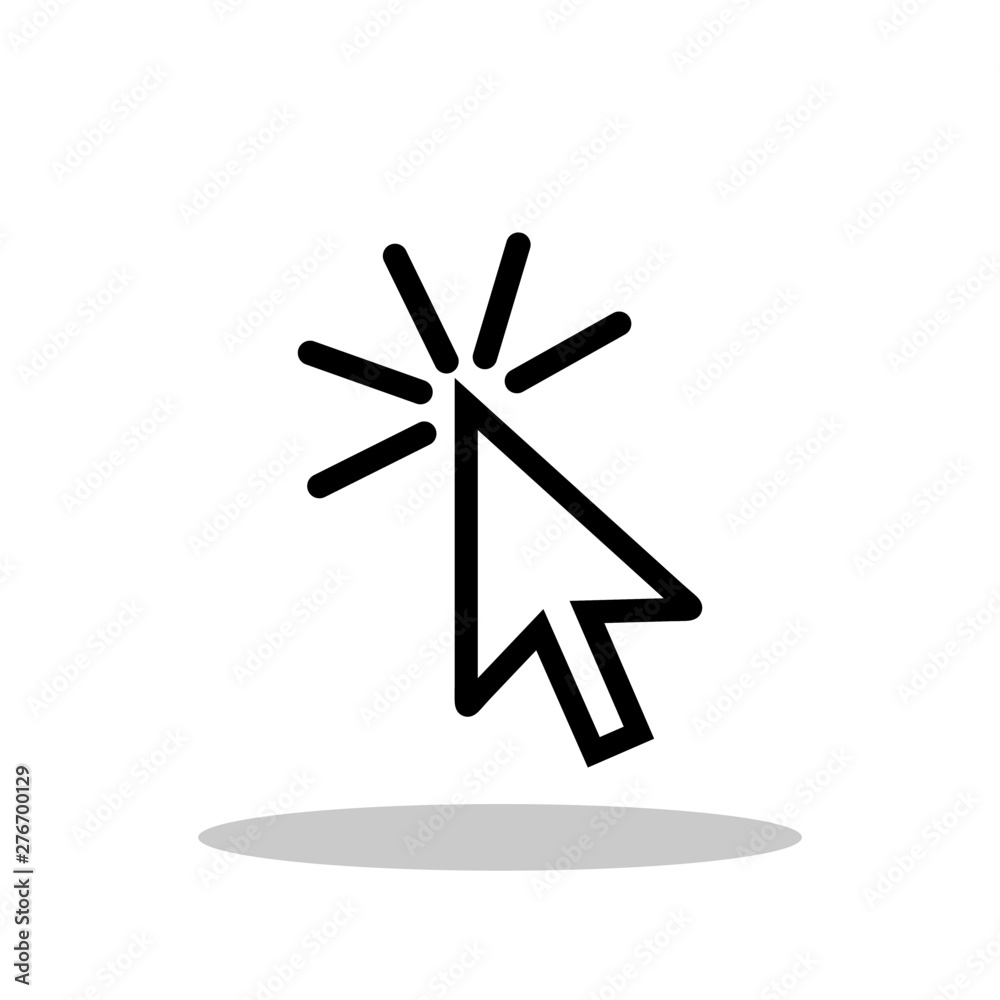 Vector de Stock Mouse click icon in flat style. Click symbol for your ...
